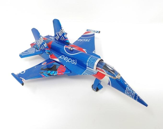 Pepsi Cola F22 Fighter Jet Recycled Tin Can Model - Etsy