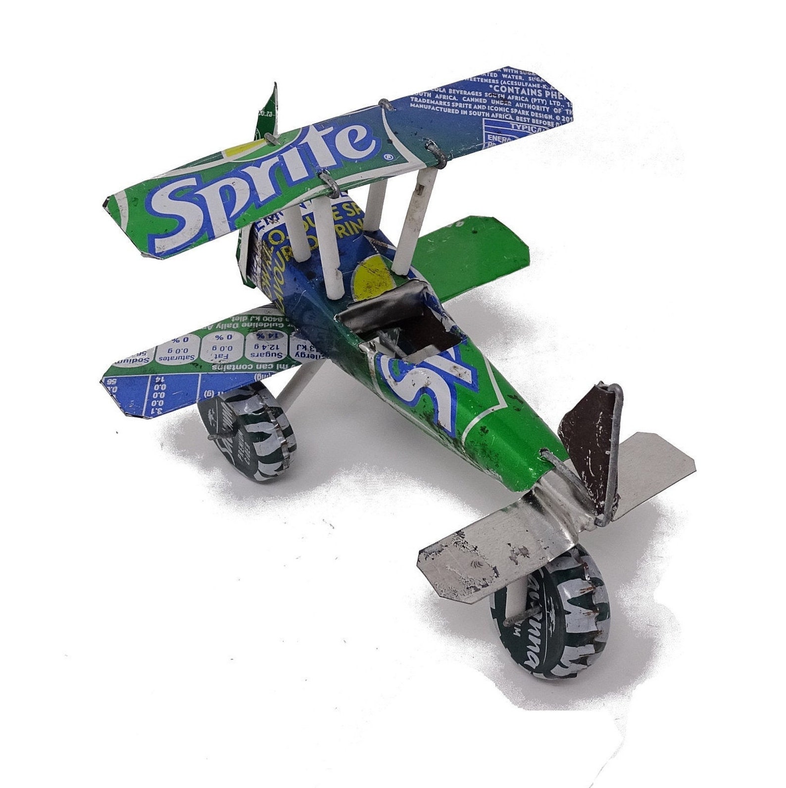 Recycled Mini Bi-plane Tin Can Model - Etsy UK