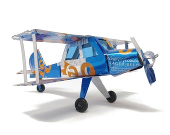 Recycled Tin Can Model: Tiger Beer Bi-plane - Etsy