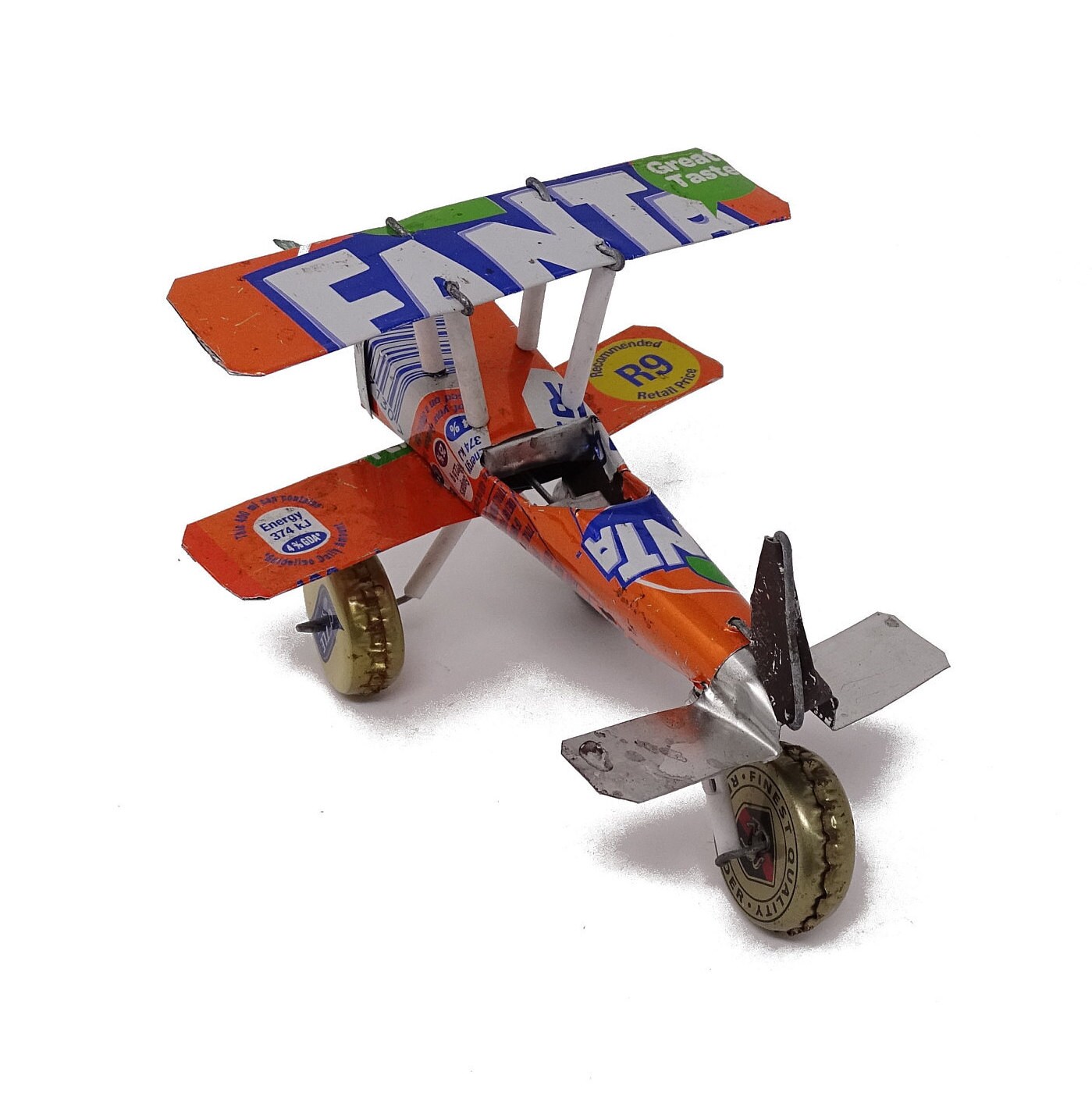 Recycled Mini Bi-plane Tin Can Model - Etsy UK