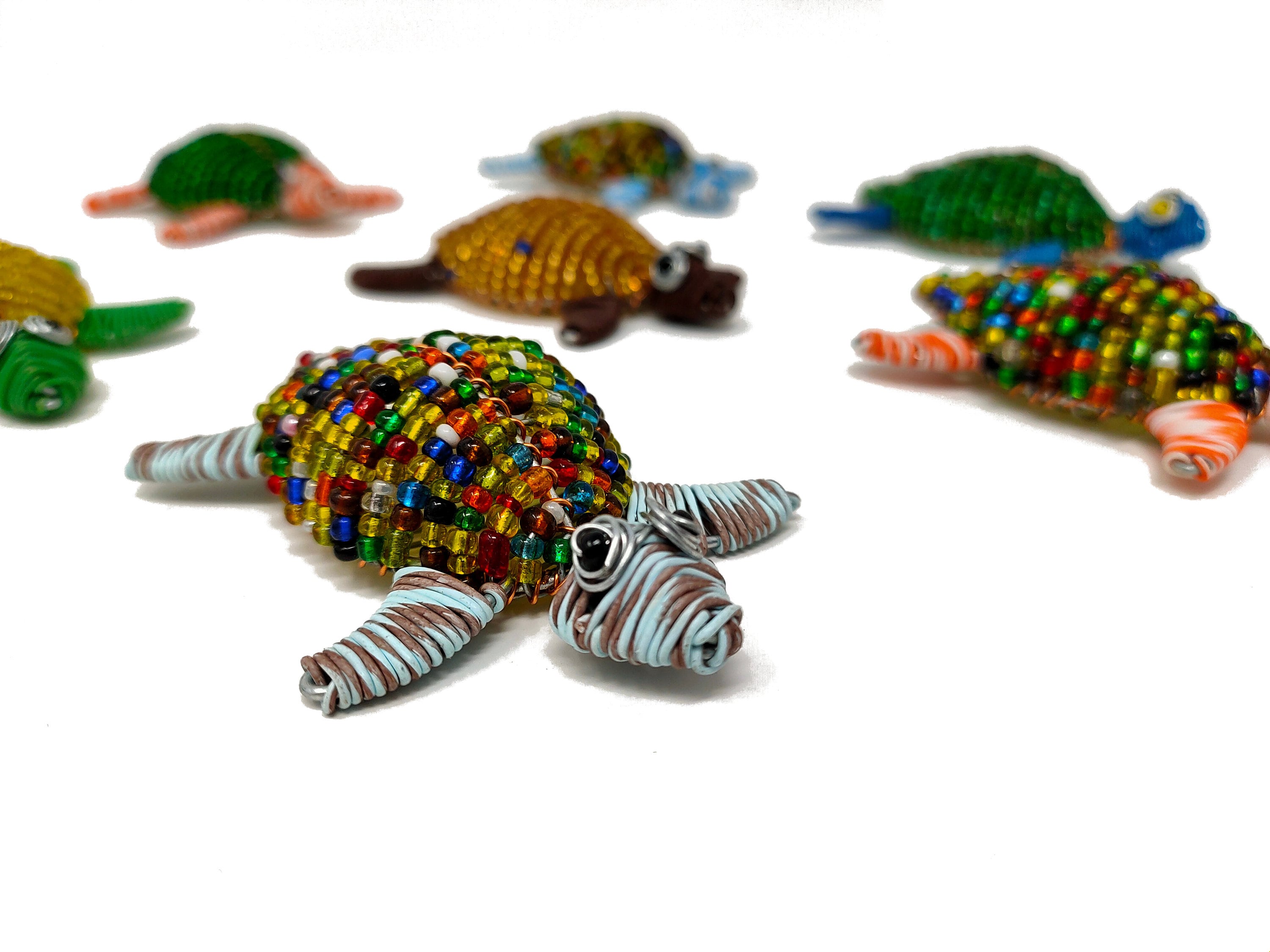 Beaded Wire Baby Turtle - Etsy UK