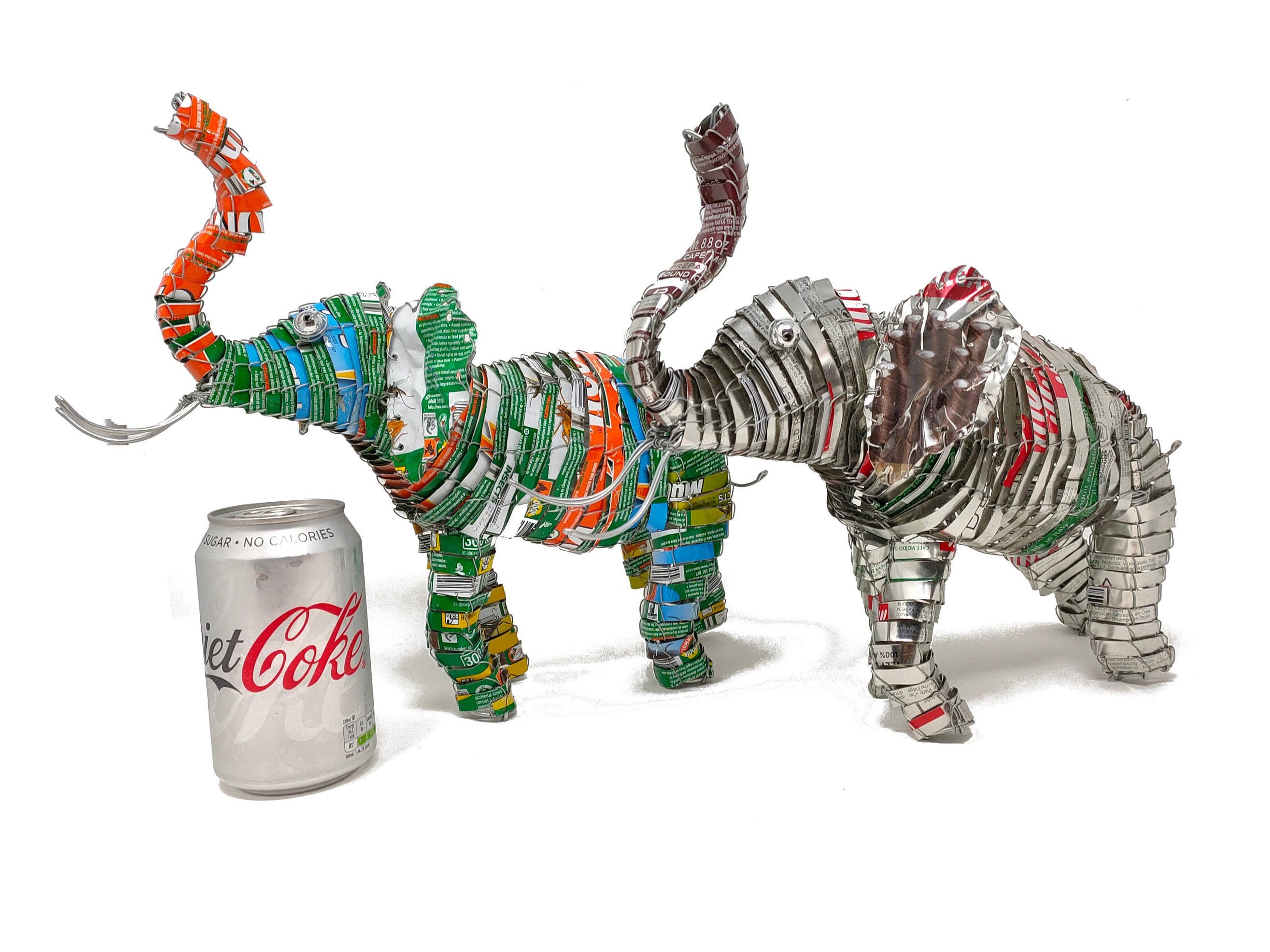 Recycled Elephant Tin Can Model (large) - Etsy UK