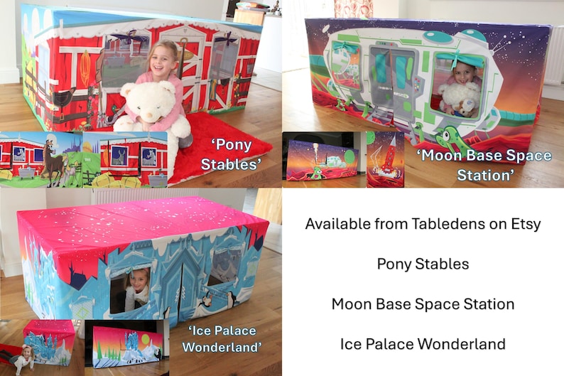 Pony Horse Stables Kids Table Den - Play Tent - Kids Tent - Children's ...