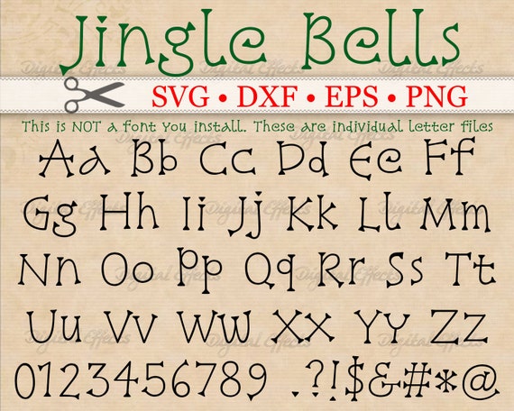 JINGLE BELLS Christmas SVG Dxf Eps Png Christmas Monogram | Etsy
