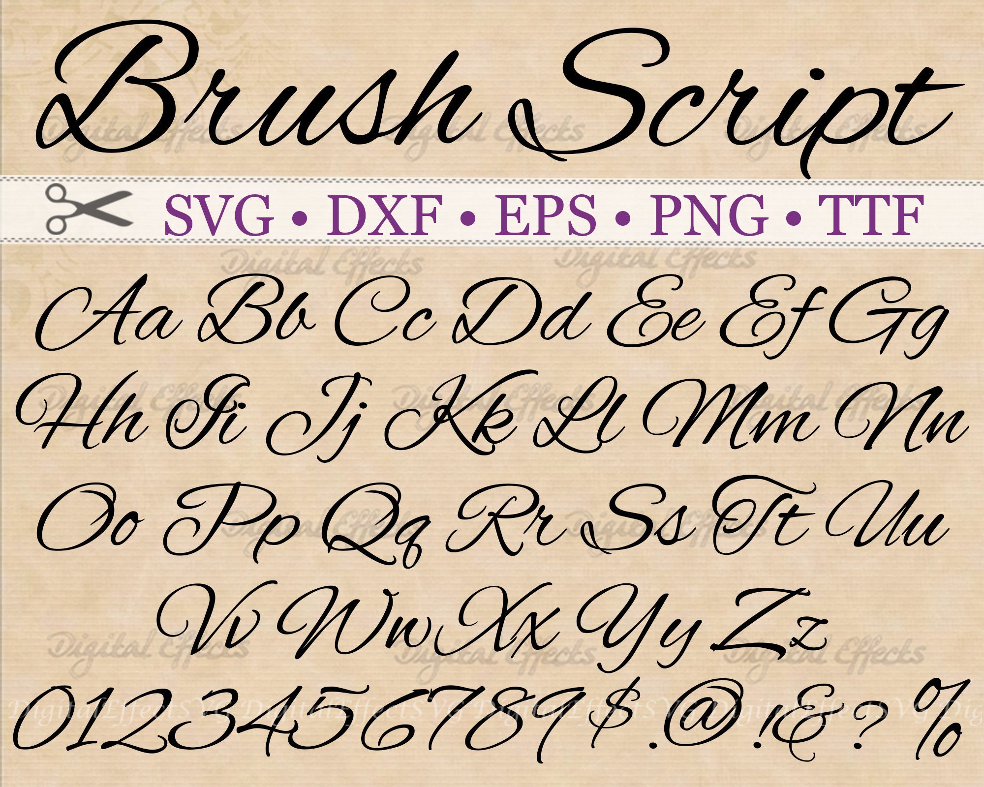 BRUSH Script Font, Calligraphy Font, Svg, Dxf, Eps, Png, TTF Files; Wedding Font, Cursive Font ...