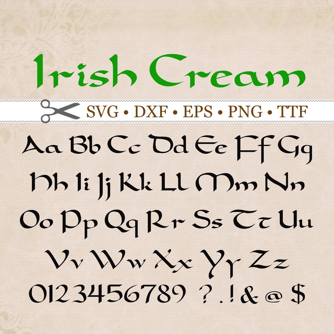 Irish Font, Calligraphy Font Svg Dxf Eps Png TTF Celtic Font, St ...
