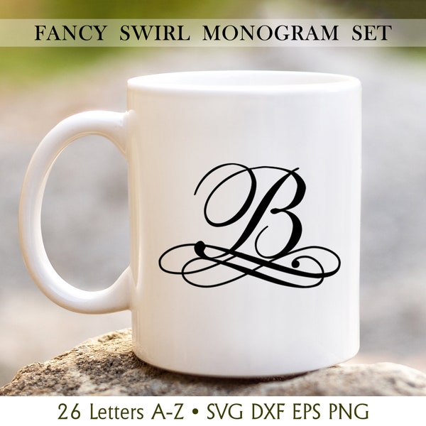 Swirl Monogram - Etsy