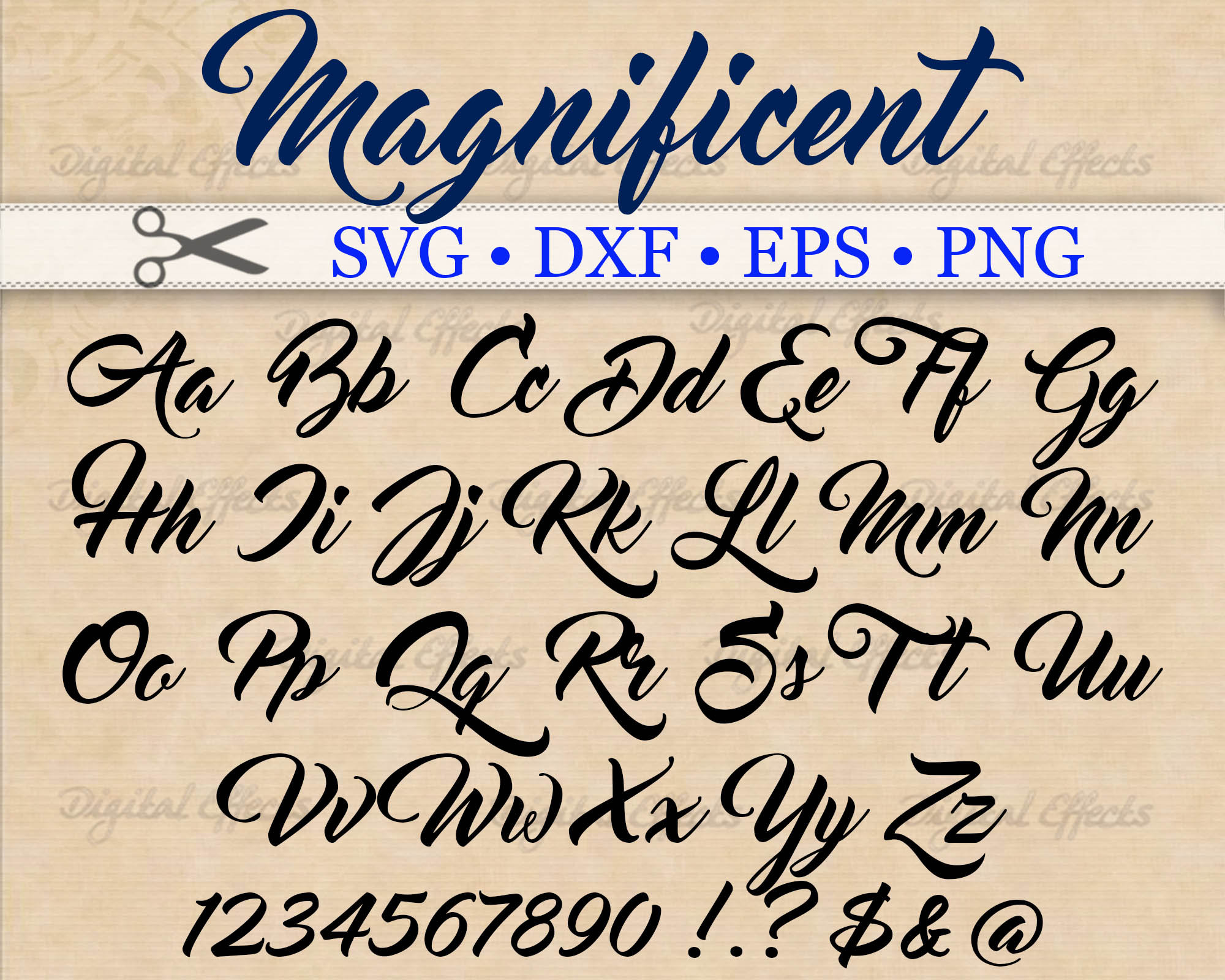 Magnifico Script SVG Font scritto a mano Svg Dxf Eps Png | Etsy