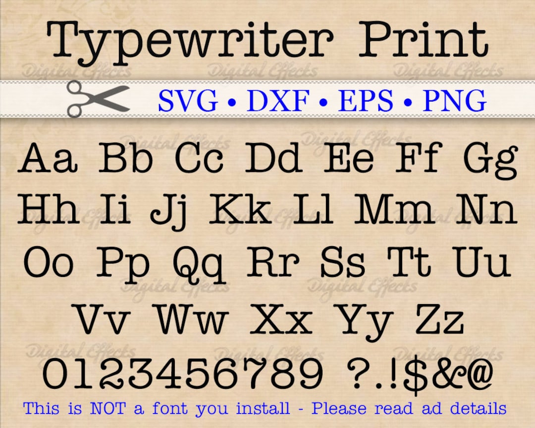 TYPEWRITER Svg Letters, Newsprint Letters Svg Font, Dxf, Eps, Png ...