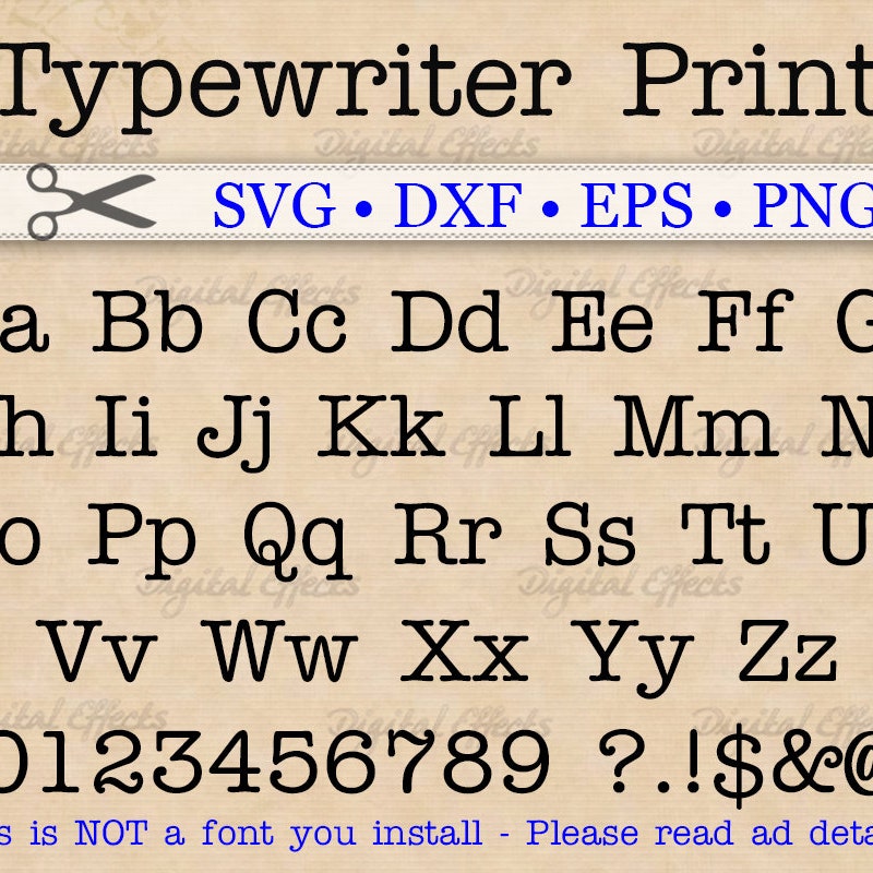 Typewriter Font Svg - Etsy