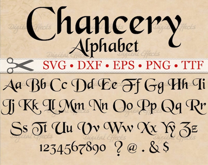 CHANCERY Font, Calligraphy Font, Medieval Font, Monogram Svg, Dxf, Eps ...