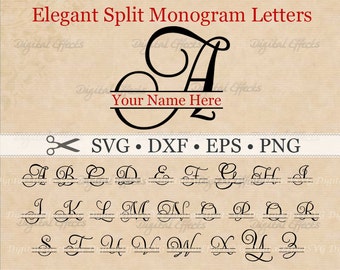 ELEGANT Script Font Monogram Svg Dxf Eps Png Digital - Etsy UK