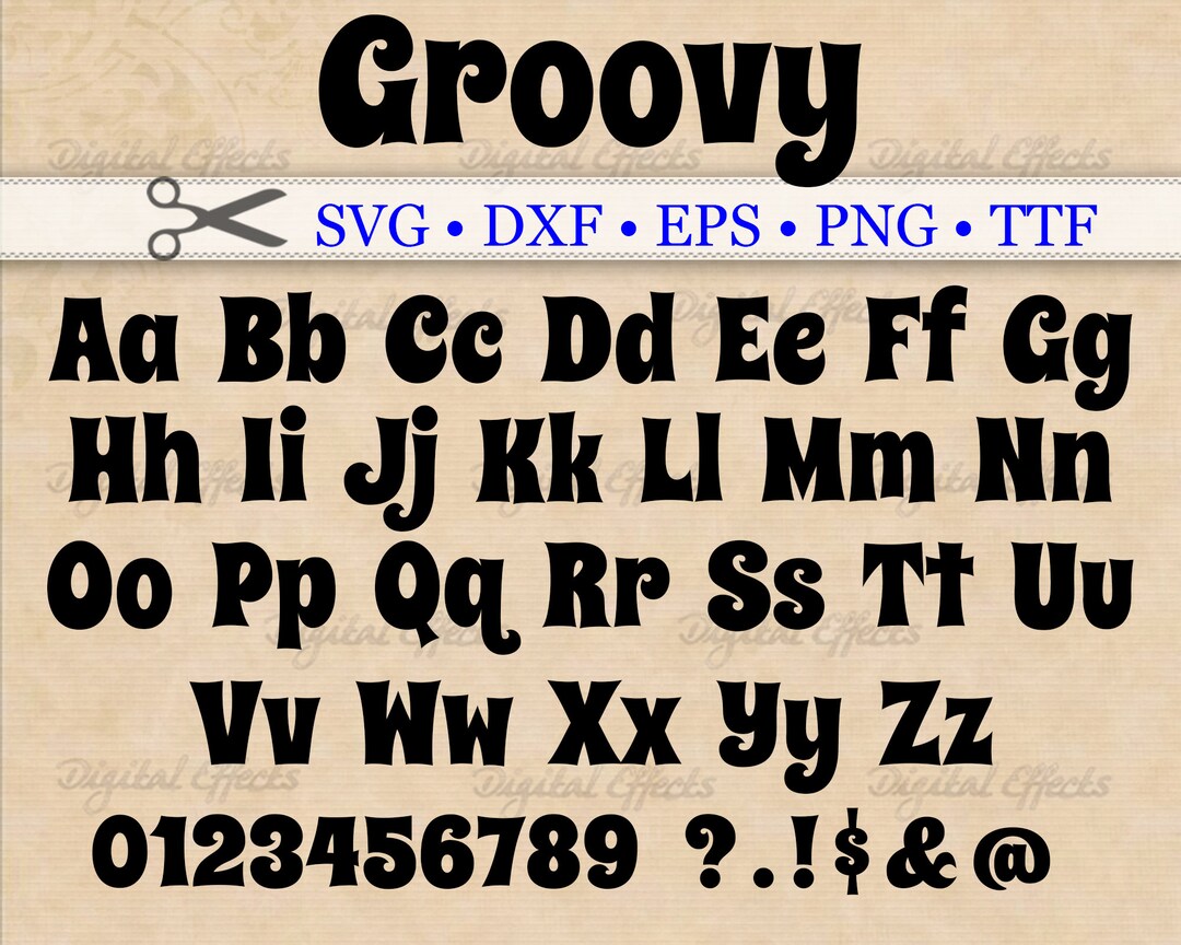 GROOVY Font, Monogram SVG Font, Retro Font, Hippie Font, SVG, Dxf, Eps ...