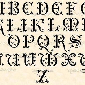 Antique Scroll MONOGRAM Svg, Dxf, Eps, Png Files, Old Letters Curly ...