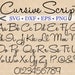 CURSIVE Script SVG, Handwriting Script Monogram Font Svg, Dxf, Eps, Png; Handwritten Script ...