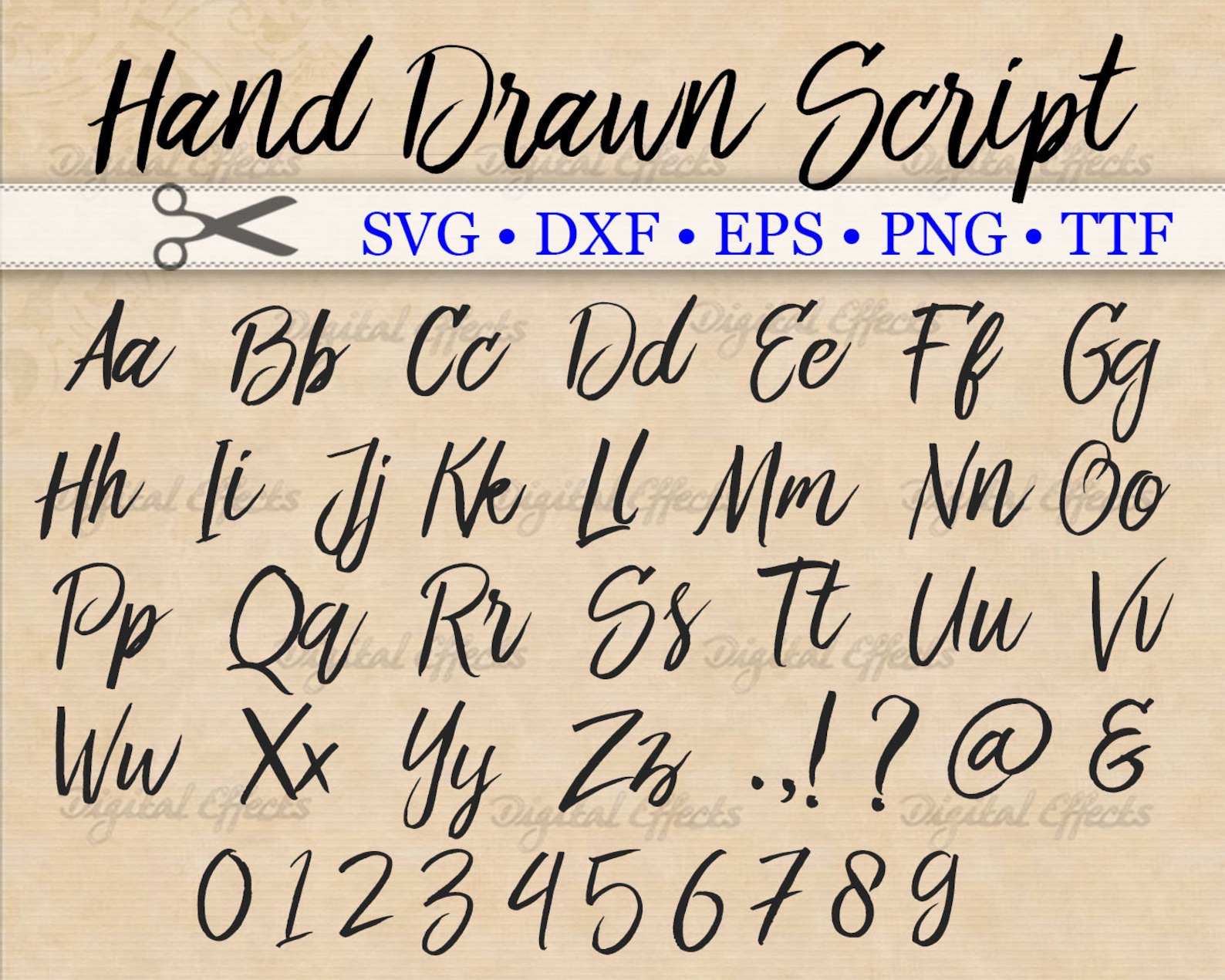 HAND DRAWN Font, Script Font, Handwritten Font, Dxf, Eps, Png; Brush ...