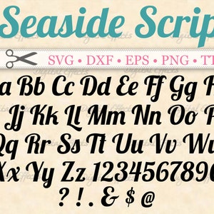 SEASIDE Script Font, TTF, SVG, Dxf, Eps, Png; Bold Script, Retro Font ...