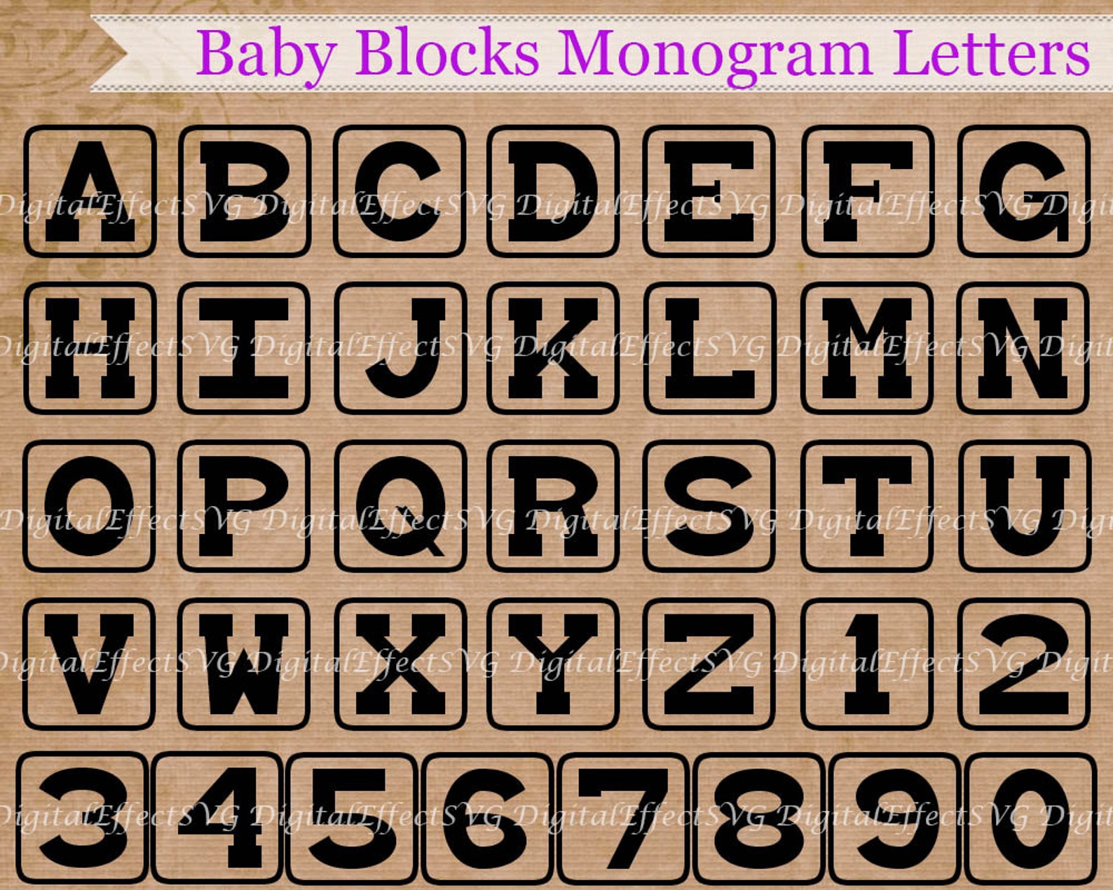 BLOCK LETTERS Monogram Svg Dxf Epspng Files Baby Blocks | Etsy UK