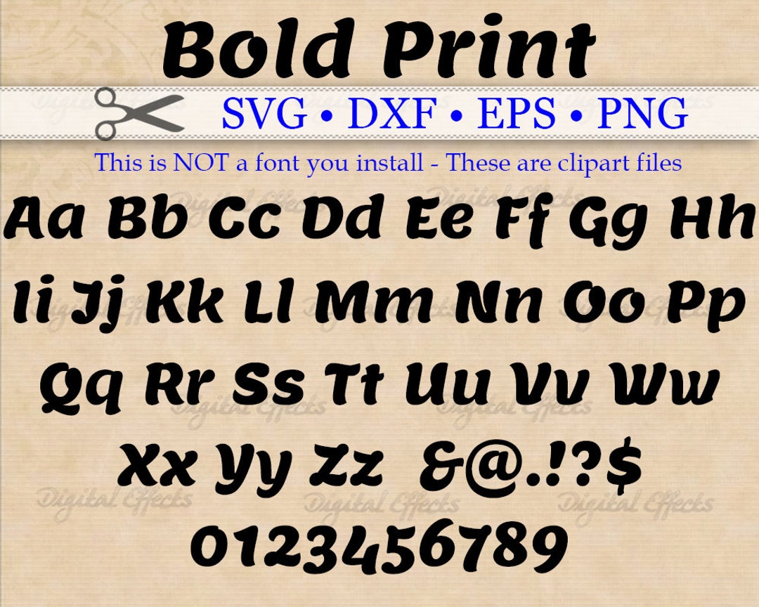 BOLD PRINT Monogram Svg, Dxf, Eps, Png Files, Bold Retro Digital ...
