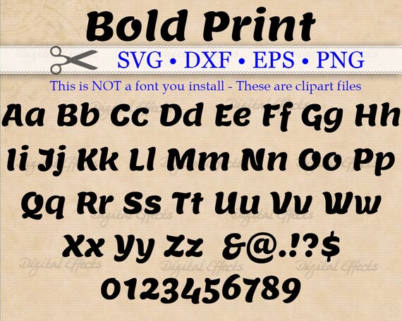 BOLD PRINT Monogram Svg Dxf Eps Png Files Bold Retro | Etsy