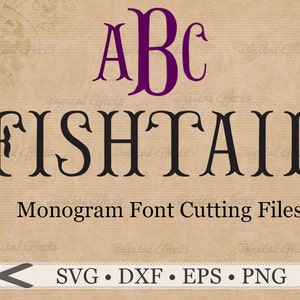 Fishtail Monogram SVG Files EPS DXF & Png Files Fishtail | Etsy