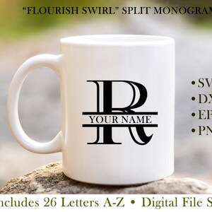 Classic Split MONOGRAM Svg, Dxf, Eps, Png, Outline Split Monogram Svg ...