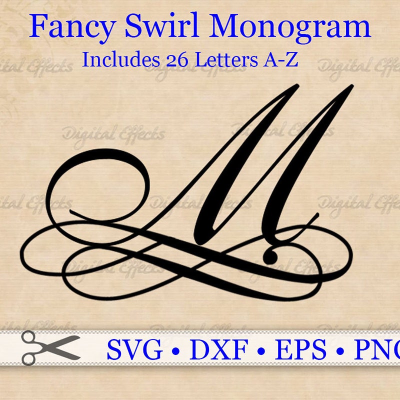 Swirl Monogram - Etsy