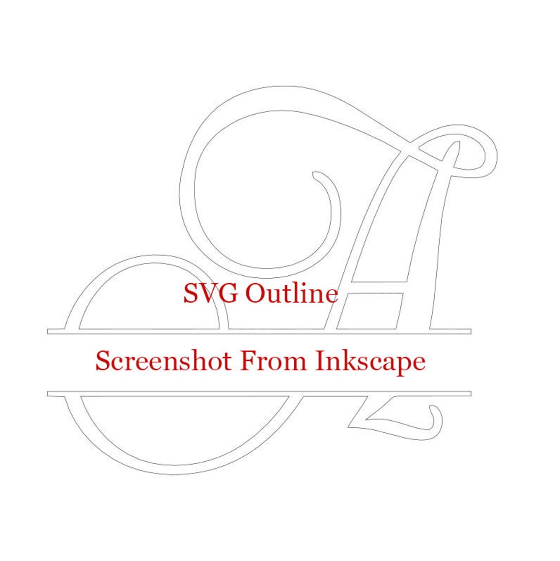Elegant Script SPLIT MONOGRAM Svg, Dxf, Eps, Png Files, Script Split ...