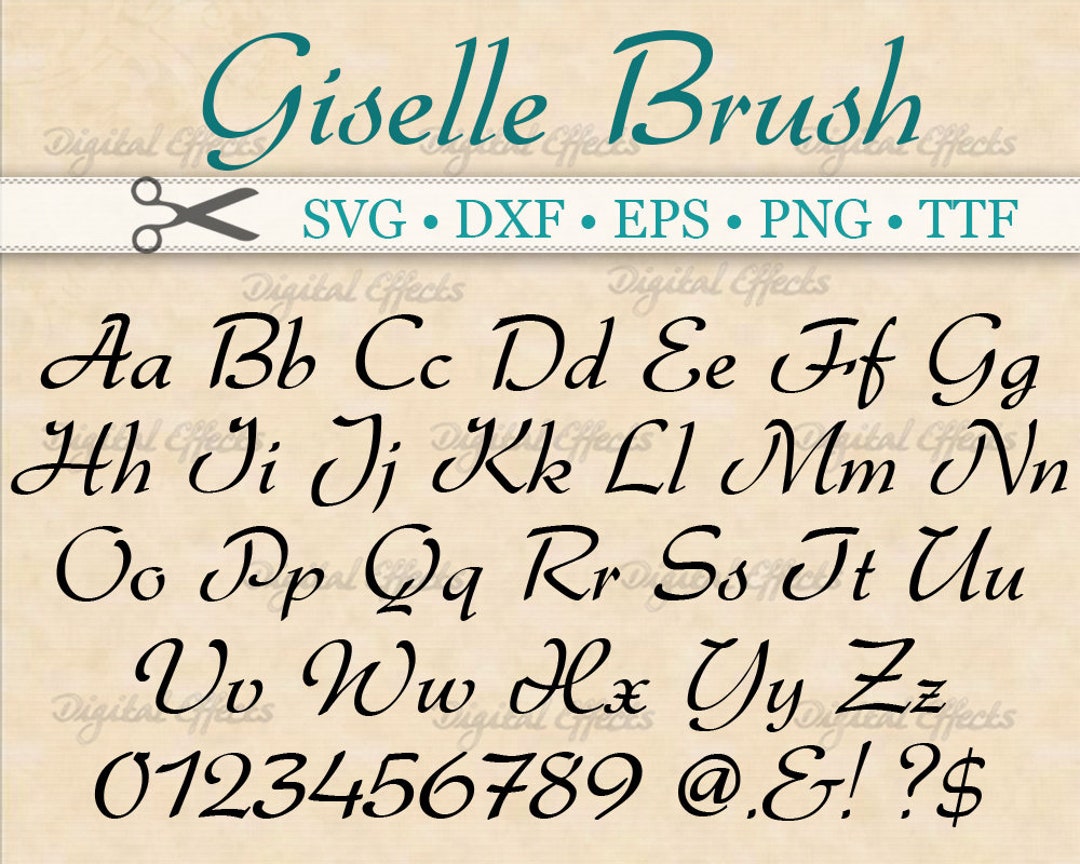 Giselle Calligraphy Font, Script Font, TTF, Svg, Dxf, Eps, Png, Brush Font, Svg Fonts, Wedding ...