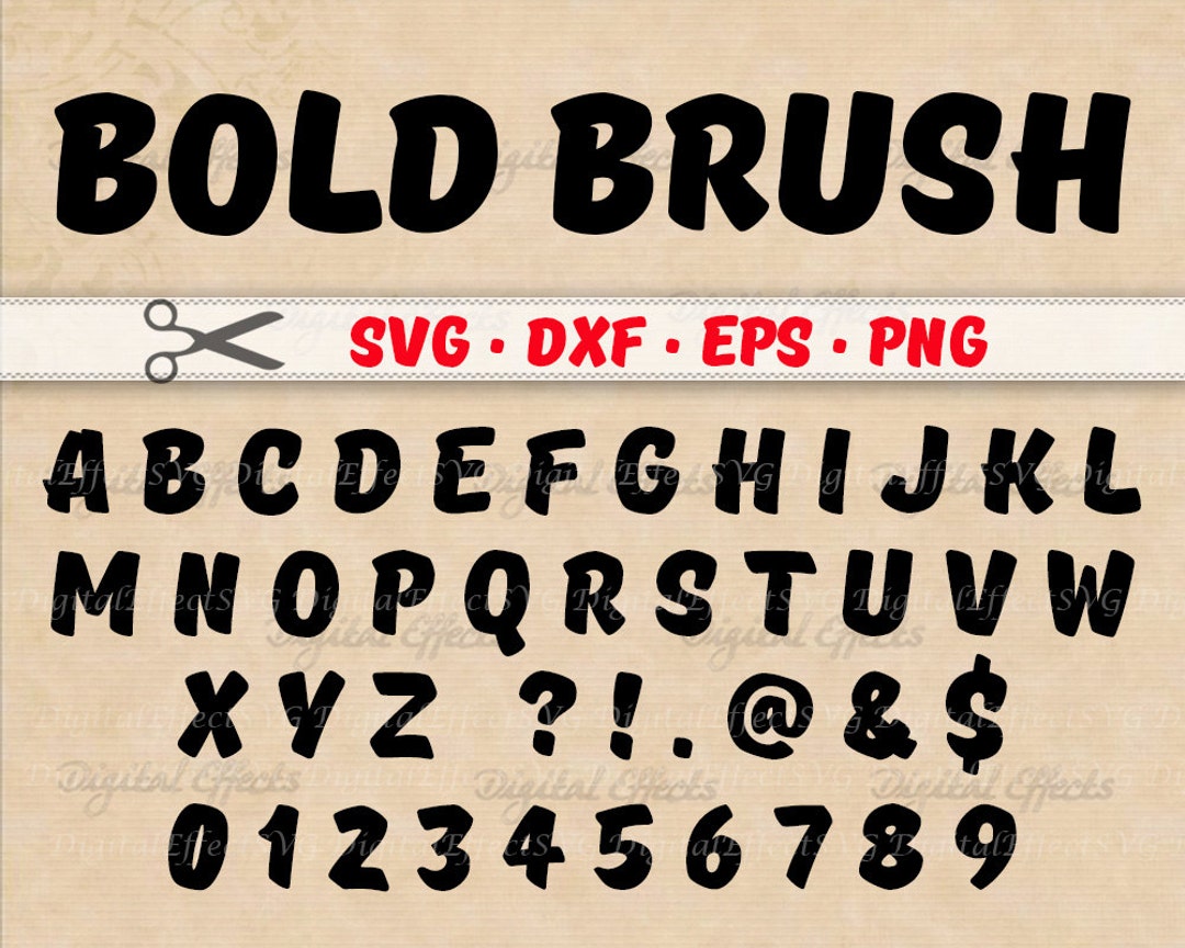 BOLD BRUSH SCRIPT Monogram Svg, Dxf, Eps, Png Files, Brush Stroke ...