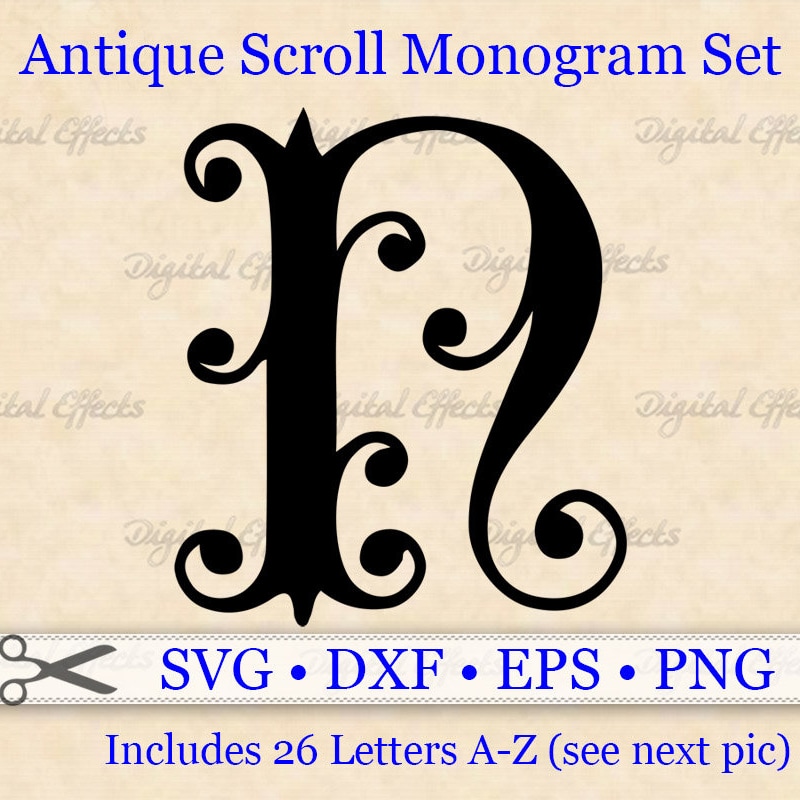 Scroll Monogram - Etsy
