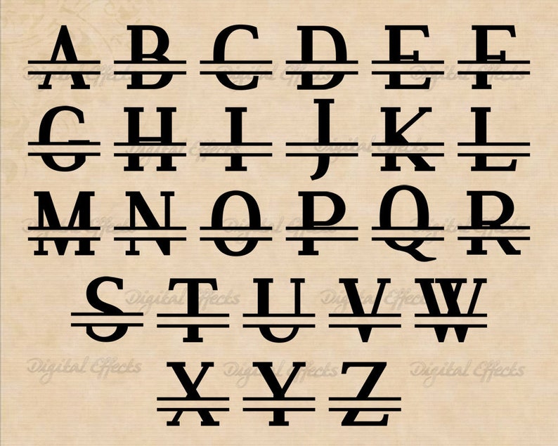 Bold Roman Split MONOGRAM Svg Dxf Eps Png Files Serif | Etsy