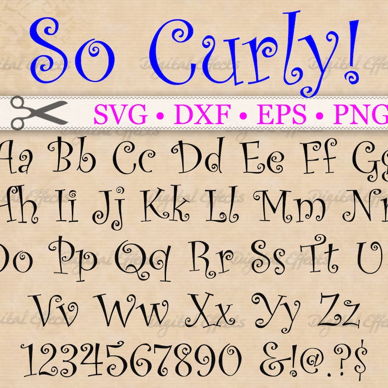 Curly Letters - Etsy