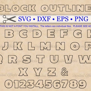 BLOCK OUTLINE Monogram Svg, Dxf, Eps, Png Files,block Outline Alphabet ...
