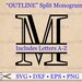 Outline Roman Style Split MONOGRAM Svg, Dxf, Eps, Png Files, Serif ...