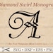 Diamond Font SVG Monogram Files, EPS, DXF, & Png Files, Swirl Font ...