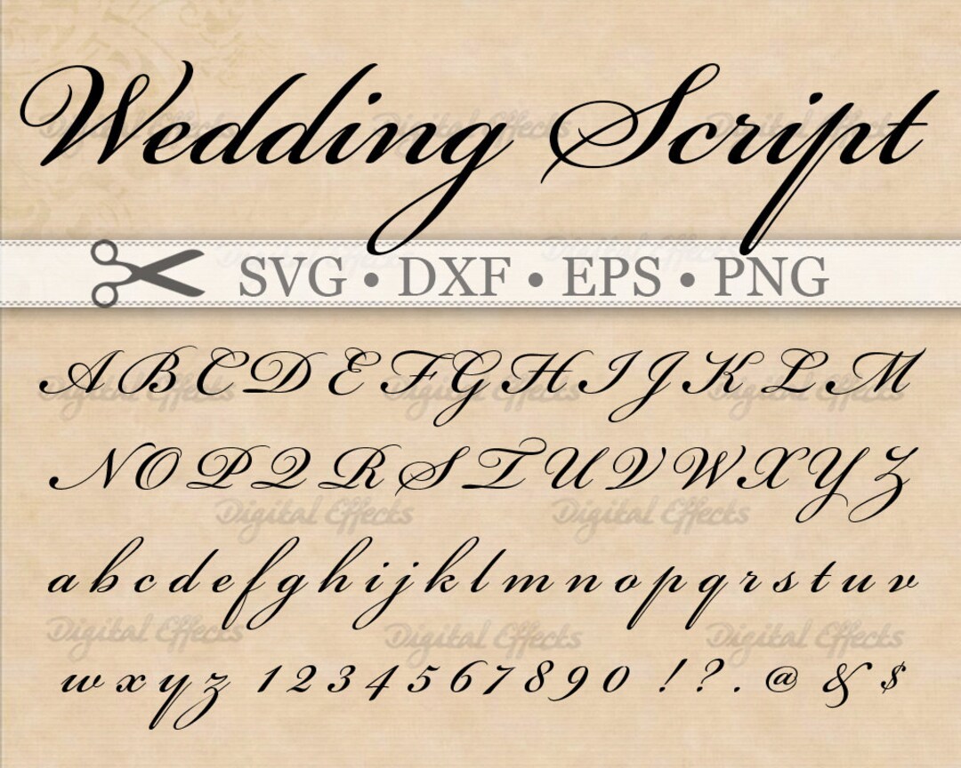 Wedding Script Monogram Font Svg, Dxf, Eps, Png Digital Monogram DIY ...