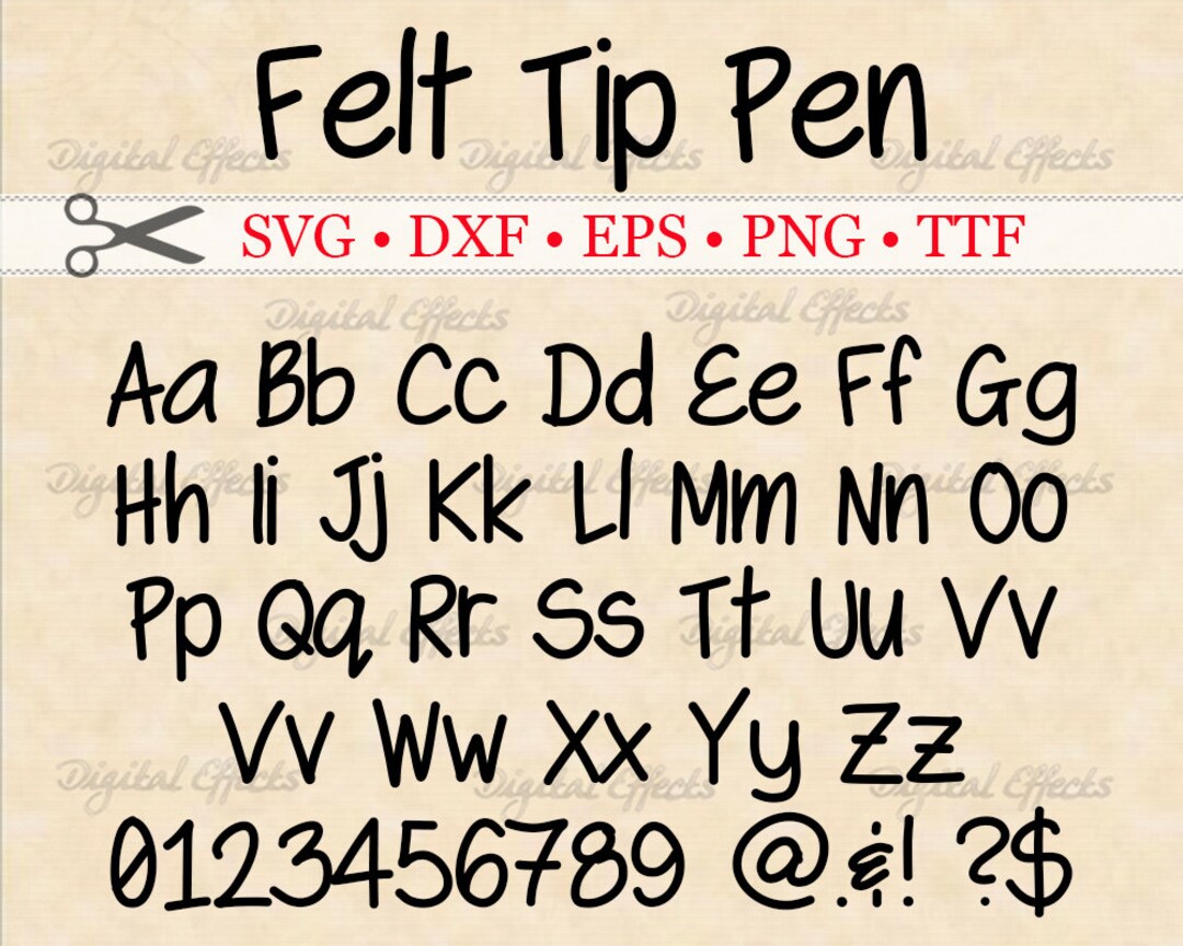 Felt Tip Pen Font, Handwriting Font, Svg Letters, Kids Font ...