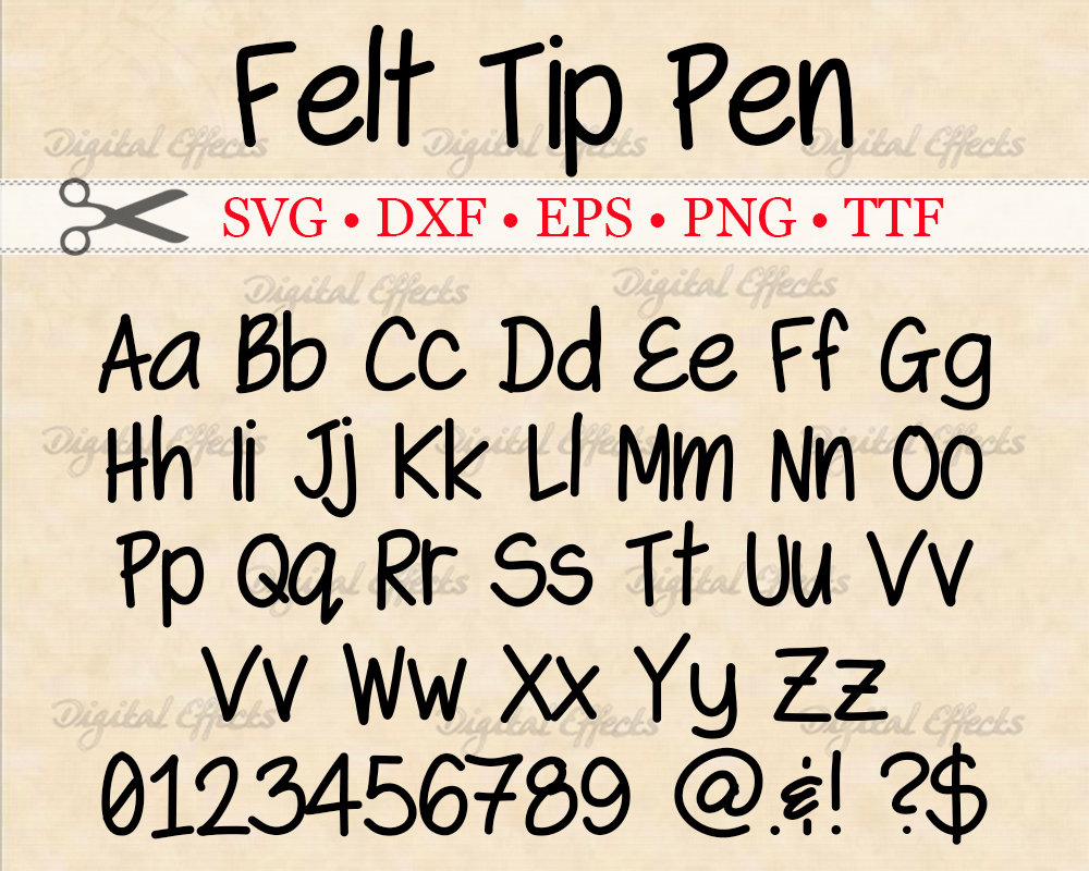 Felt Tip Pen Font, Handwriting Font, Svg Letters, Kids Font ...
