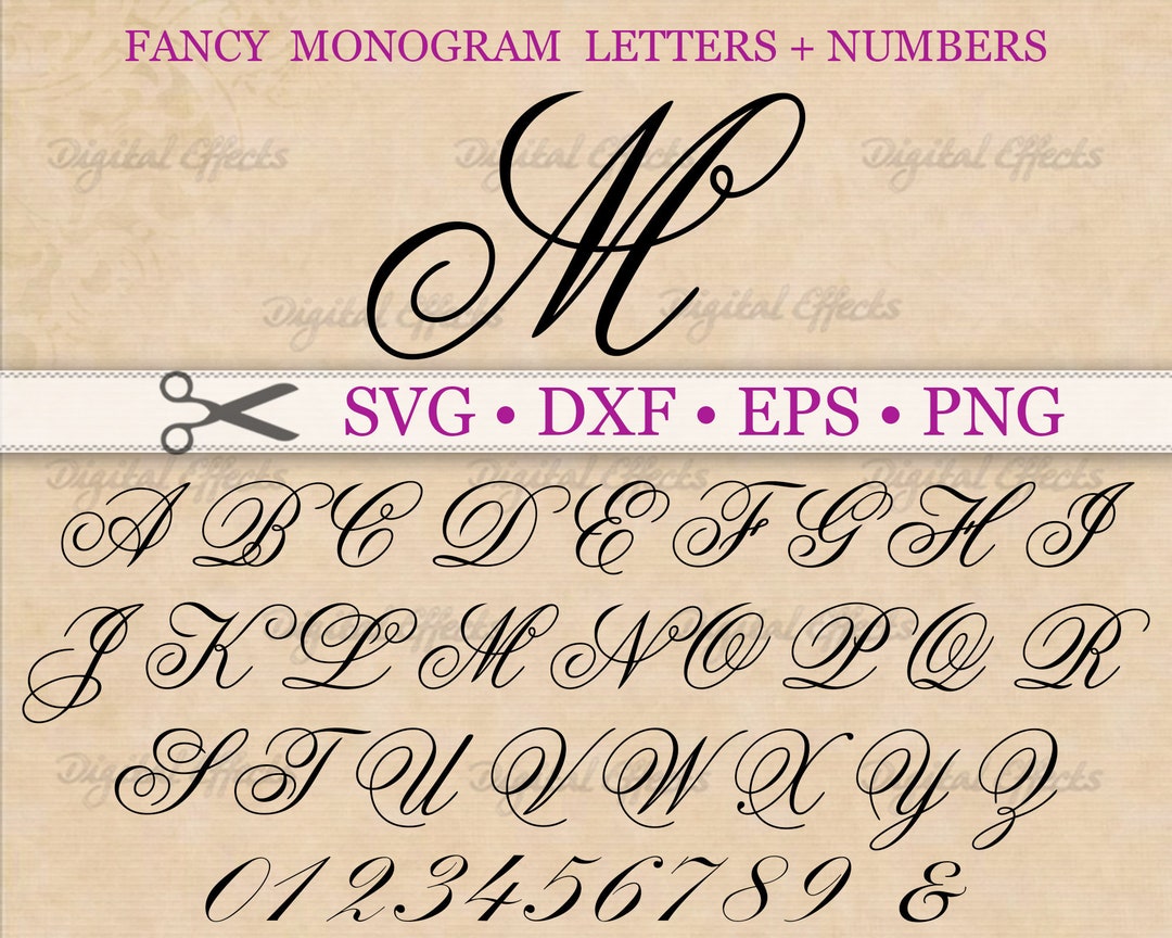 FANCY Wedding MONOGRAM Svg, Dxf, Eps, Png Files, Script Monogram ...