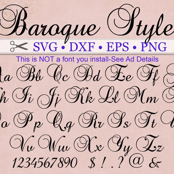 French Script - Etsy