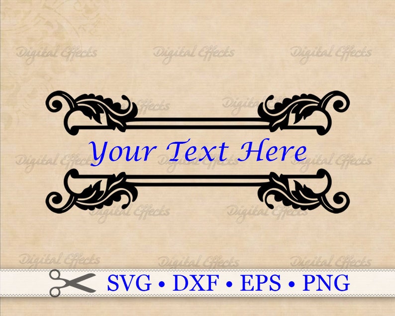 SPLIT MONOGRAM Frame Svg Eps Dxf Png Vintage Scroll Frame | Etsy