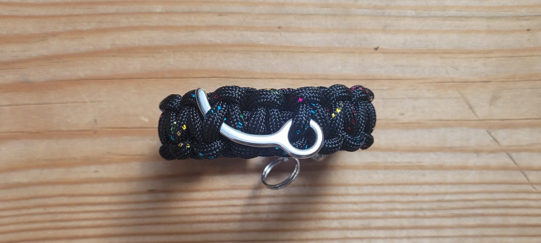 Paracord Skydive Closing Pin Bracelet With Stevens Shackle. Fancy Black ...