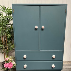 Vintage Tall Boy Linen Press Cupboard With Drawers Ready to Upcycle ...