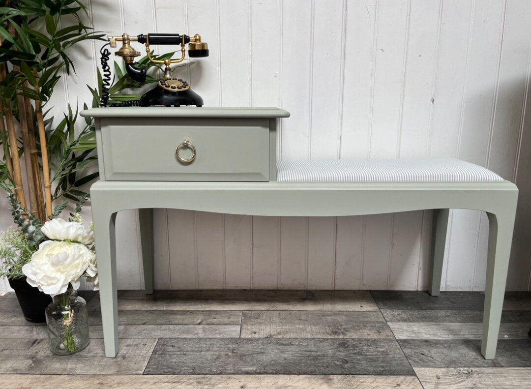 AVAILABLE Lovely Professionally Upcycled Painted Stag Telephone Table ...