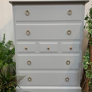 ANY COLOUR Stag Bedroom Furniture Tall Boy Chest of Drawers Ready to ...