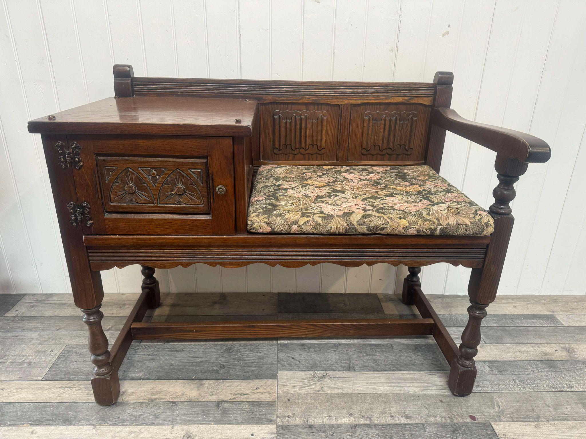 OLD CHARM Vintage Telephone Seat table Hallway Unit Ready to Upcycle in Your Chosen Colour Etsy
