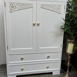Vintage Tall Boy Linen Press Cupboard With Drawers Ready to Upcycle ...