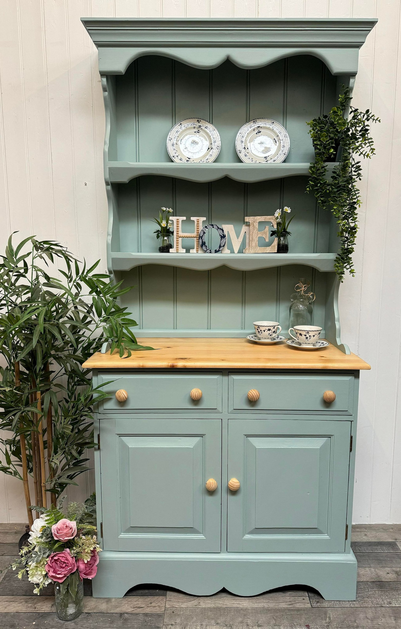 Custom Painted UPCYCLED Small Vintage/pine Kitchen Welsh Dressers With ...