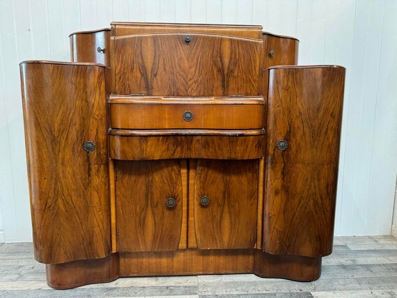 Vintage Art Deco Drinks Cabinet Ready to Upcycle Etsy
